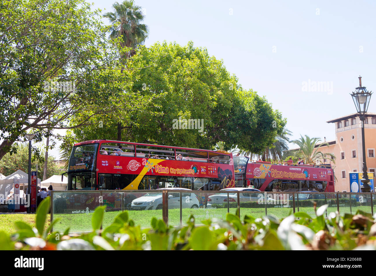 Palma Sightseeing bus at Palma de Mallorca resort city capital of the ...