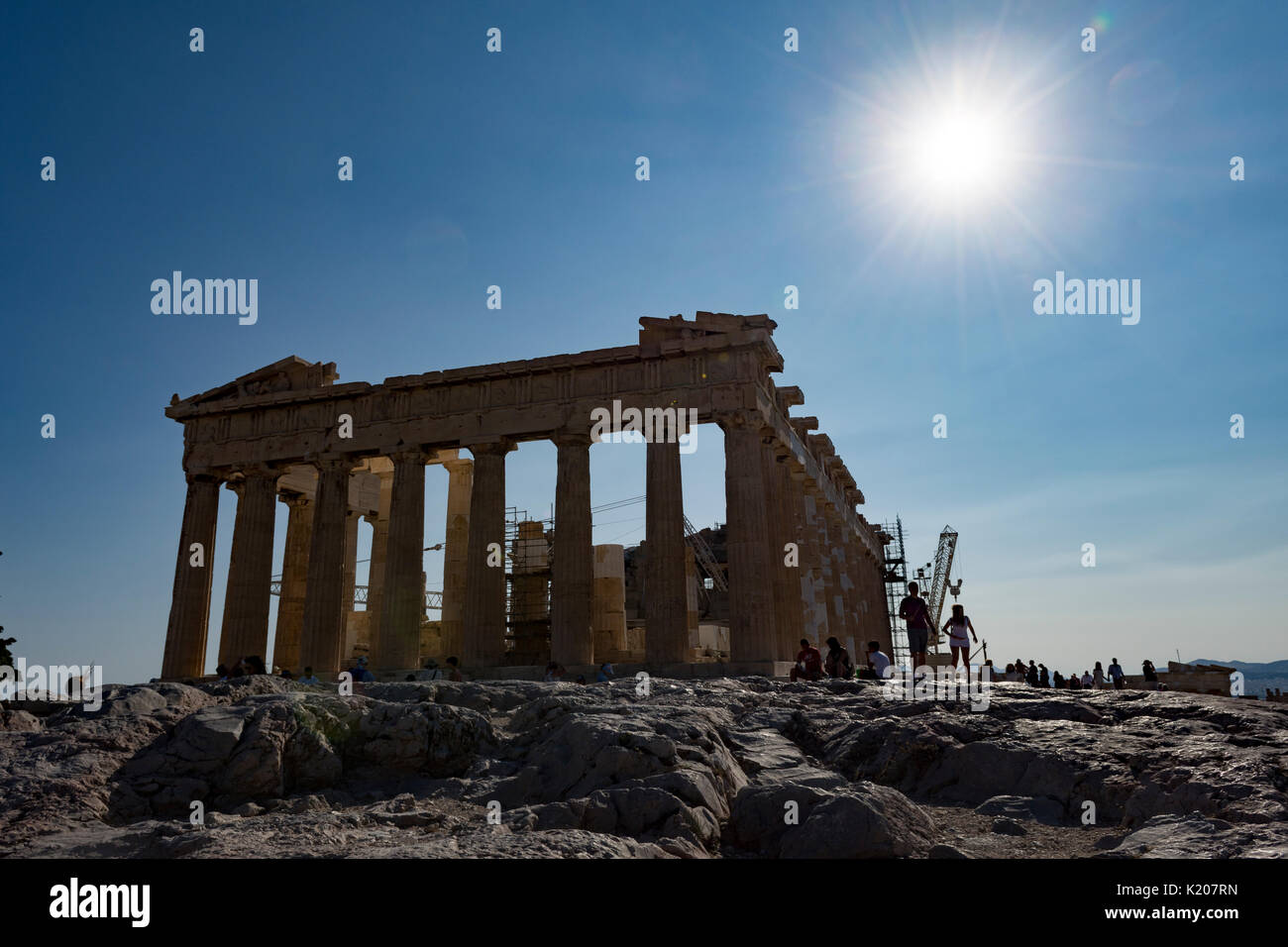 backside of parthenon in acropolis Stock Photo - Alamy