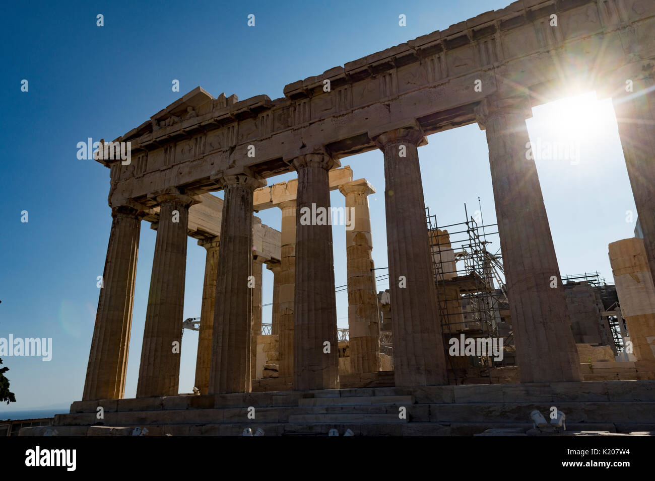 parthenon in acropolis from the back Stock Photo - Alamy