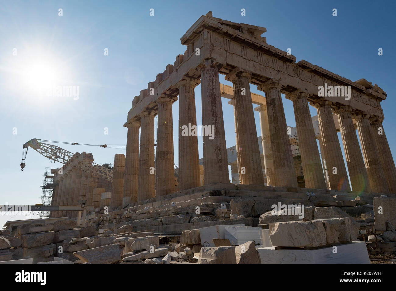 parthenon in acropolis from the back Stock Photo - Alamy