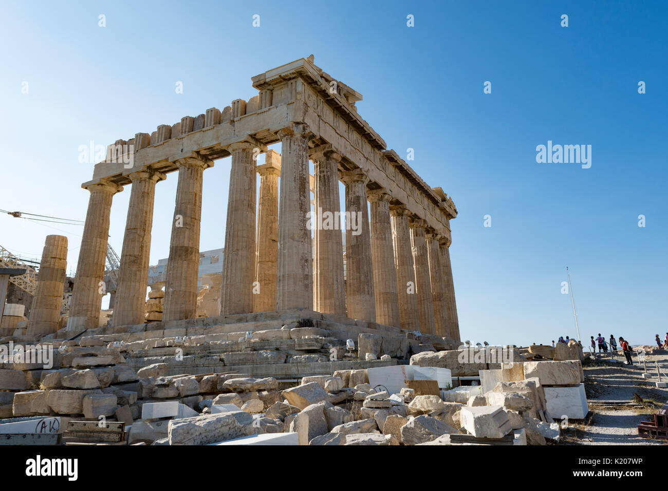 parthenon in acropolis from the back Stock Photo - Alamy