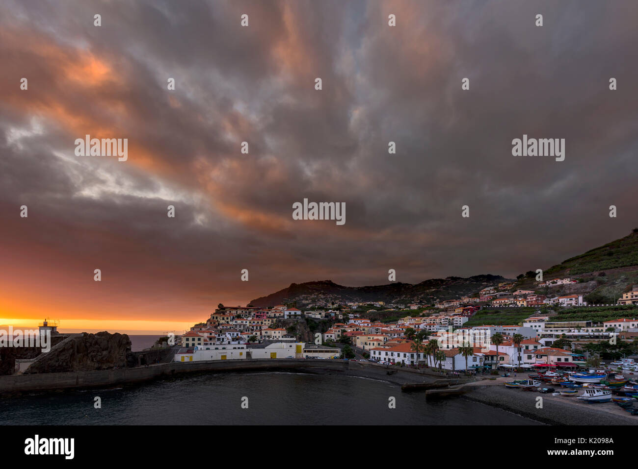 Sunset, evening mood over Ponta do Sol, Madeira, Portugal Stock Photo ...