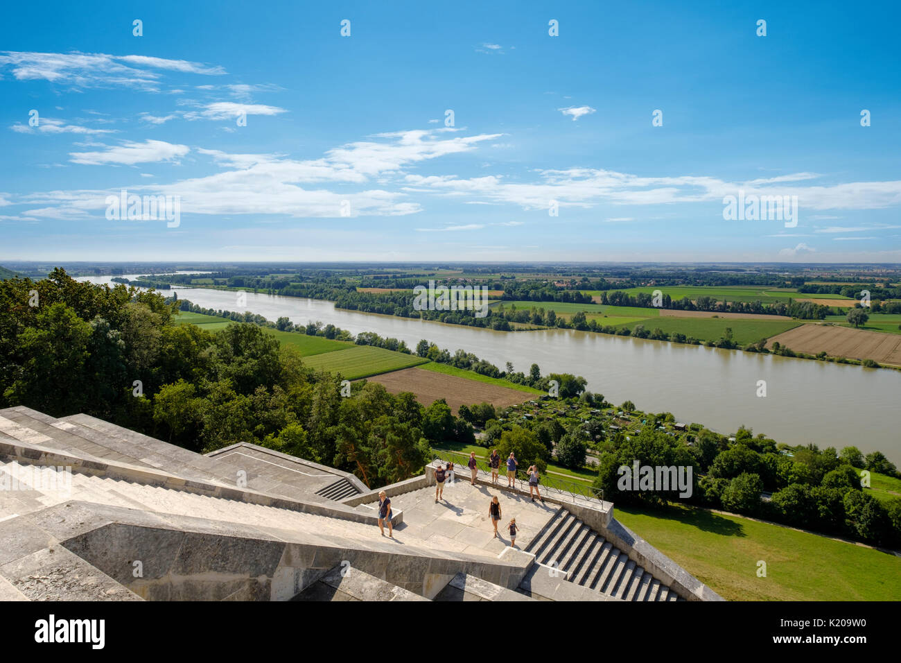 Danube, view from Walhalla, Donaustauf, Upper Palatinate, Bavaria ...