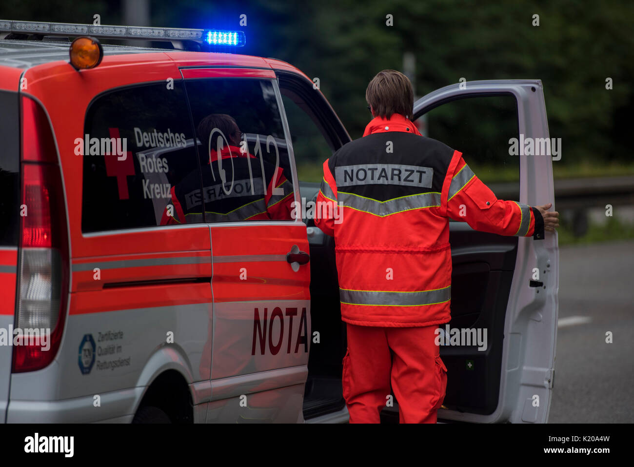 Emergency doctor in his emergency vehicle, Germany Stock Photo - Alamy