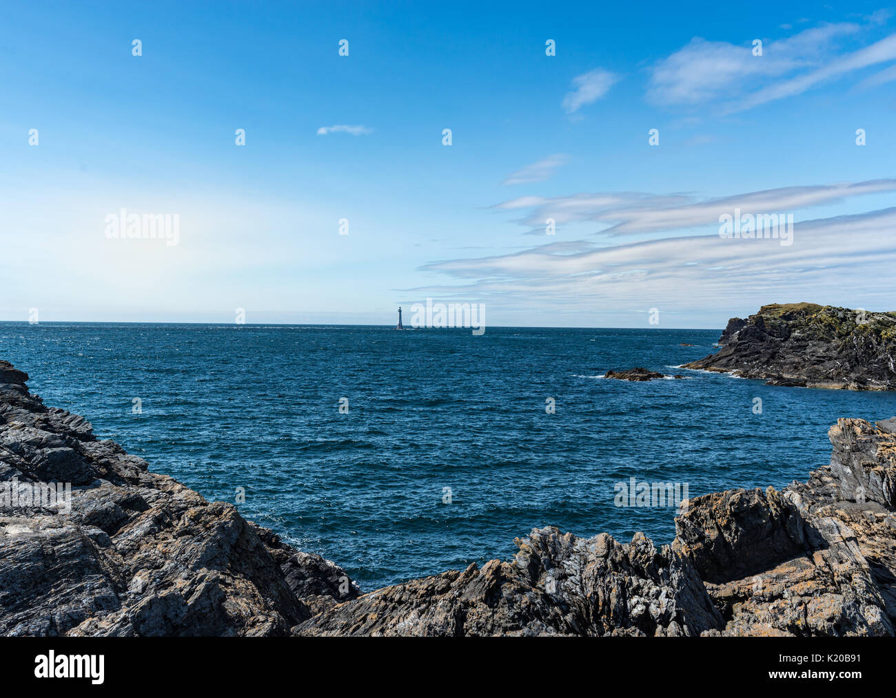 View towards the Puddle and Chicken Rock Lighthouse from Calf Of Man ...