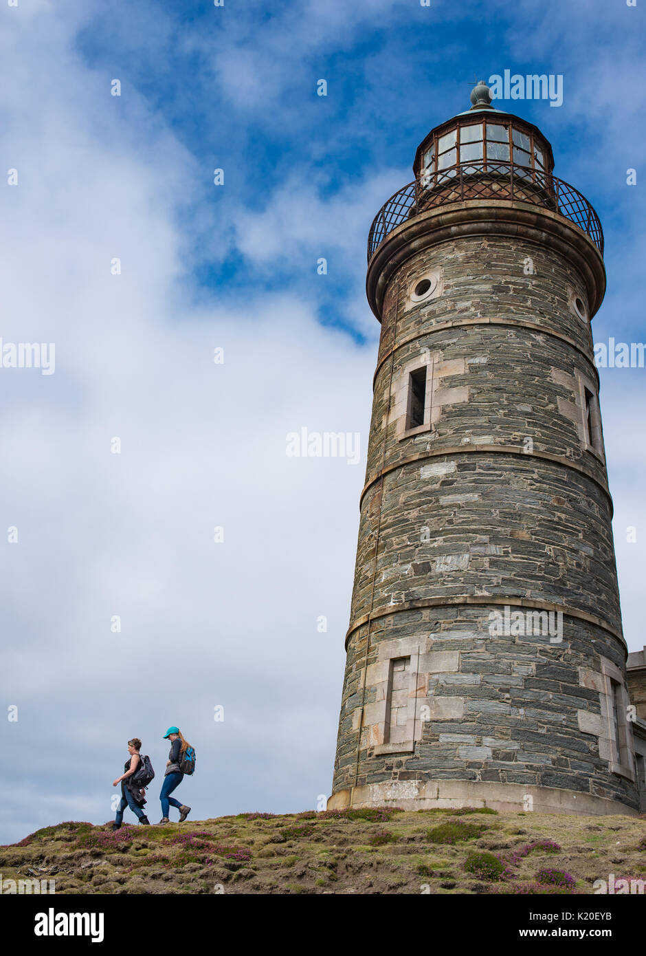 People near upper Lighthouse on Calf of Man Stock Photo - Alamy