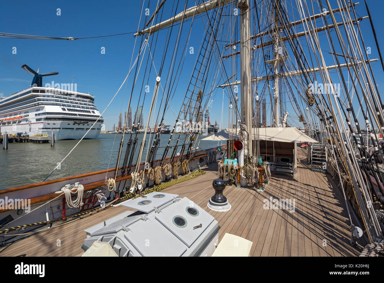 Texas, Galveston, Texas Seaport Museum, 1877 Tall Ship ELISSA, view ...
