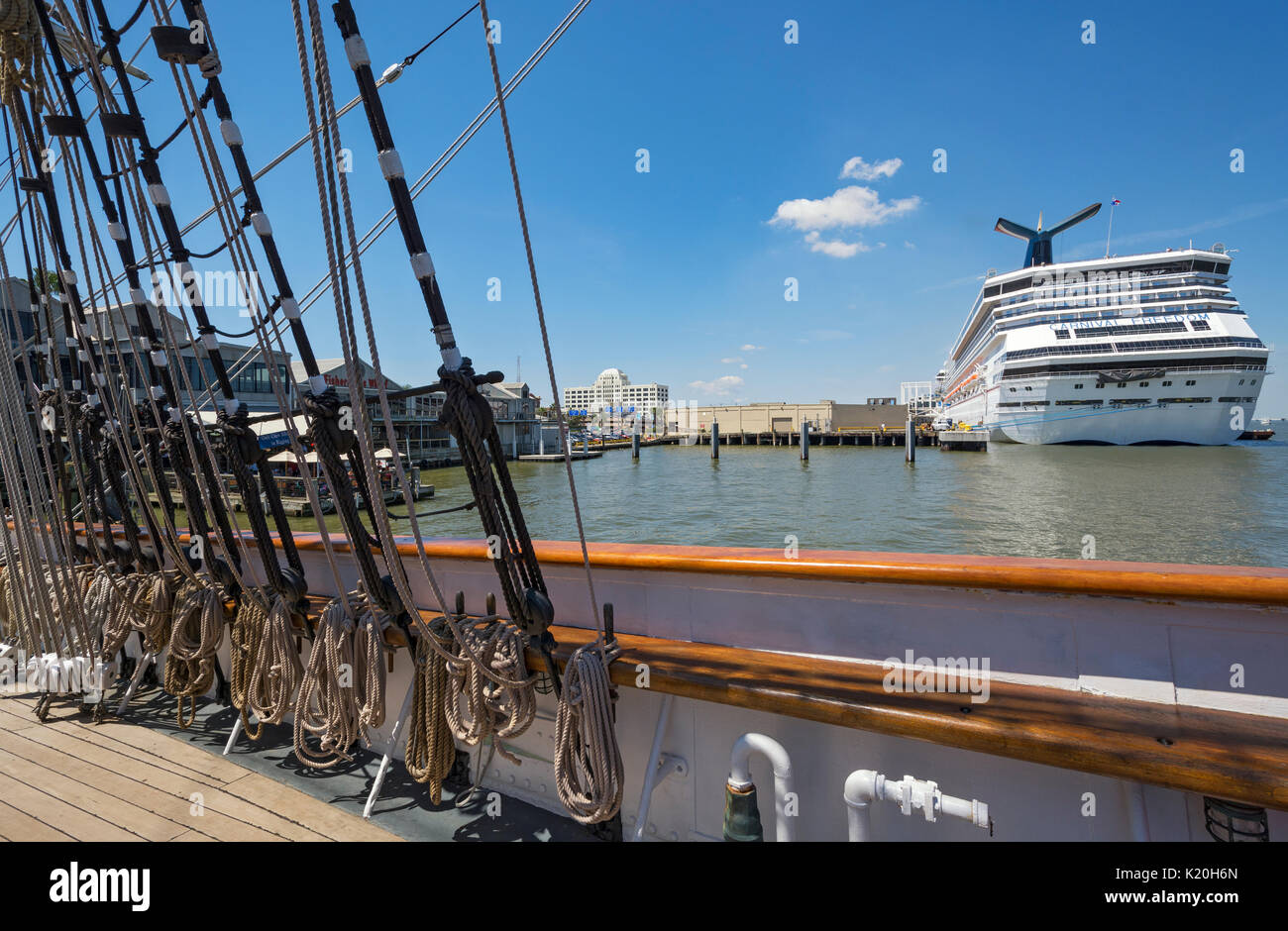 Texas, Galveston, Texas Seaport Museum, 1877 Tall Ship ELISSA, view ...