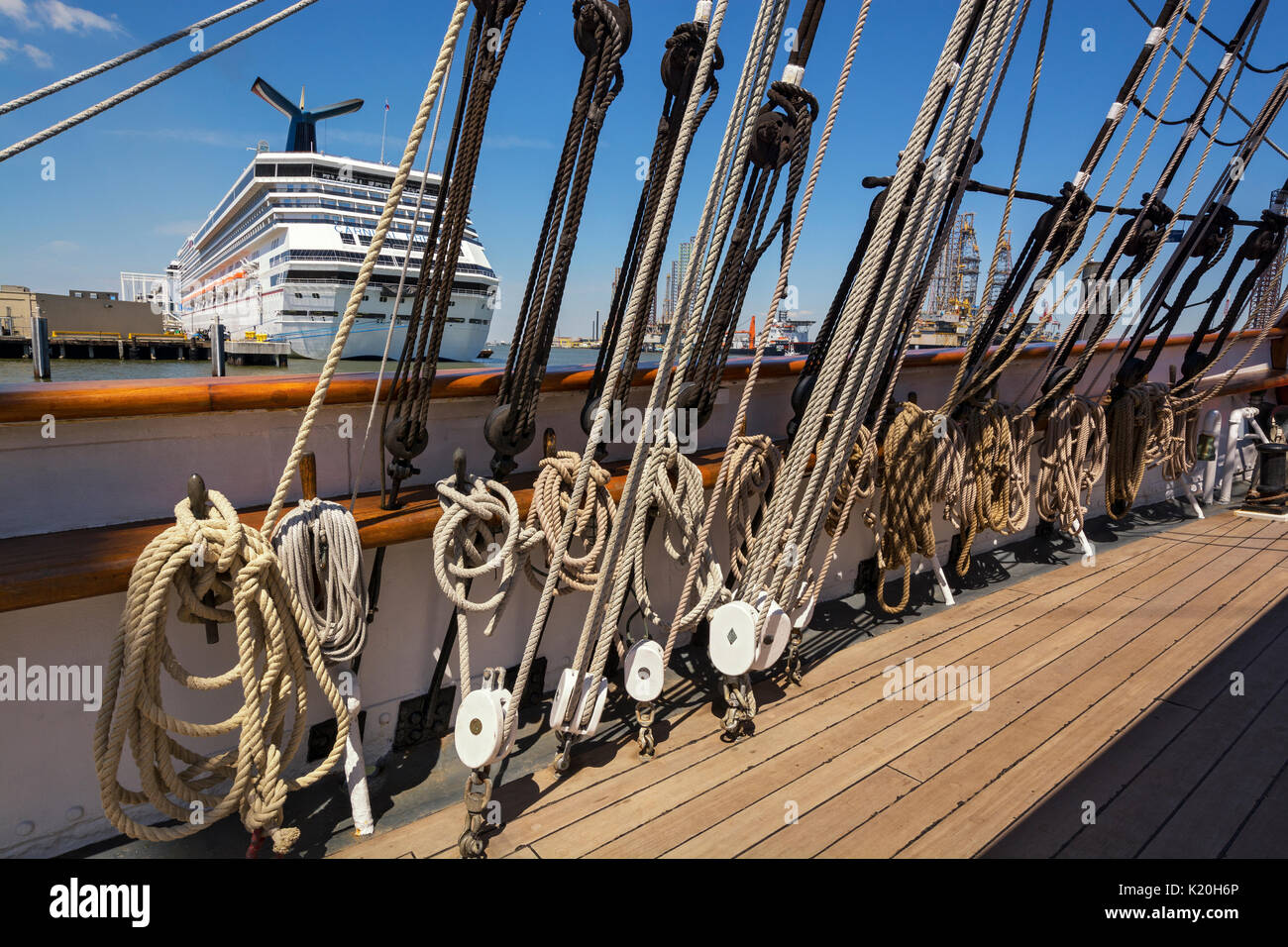 Texas, Galveston, Texas Seaport Museum, 1877 Tall Ship ELISSA, view ...