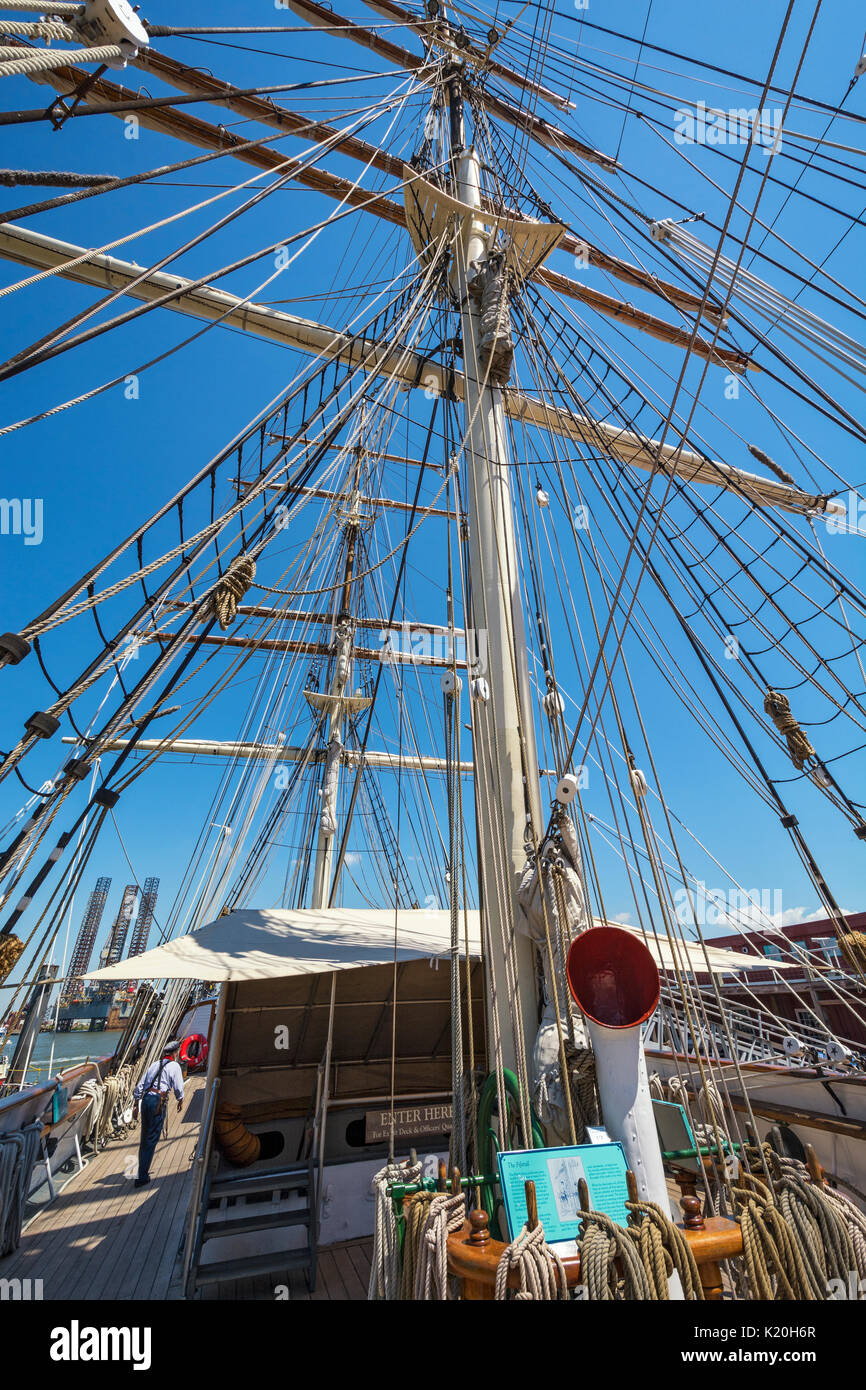 Texas, Galveston, Texas Seaport Museum, 1877 Tall Ship ELISSA ...