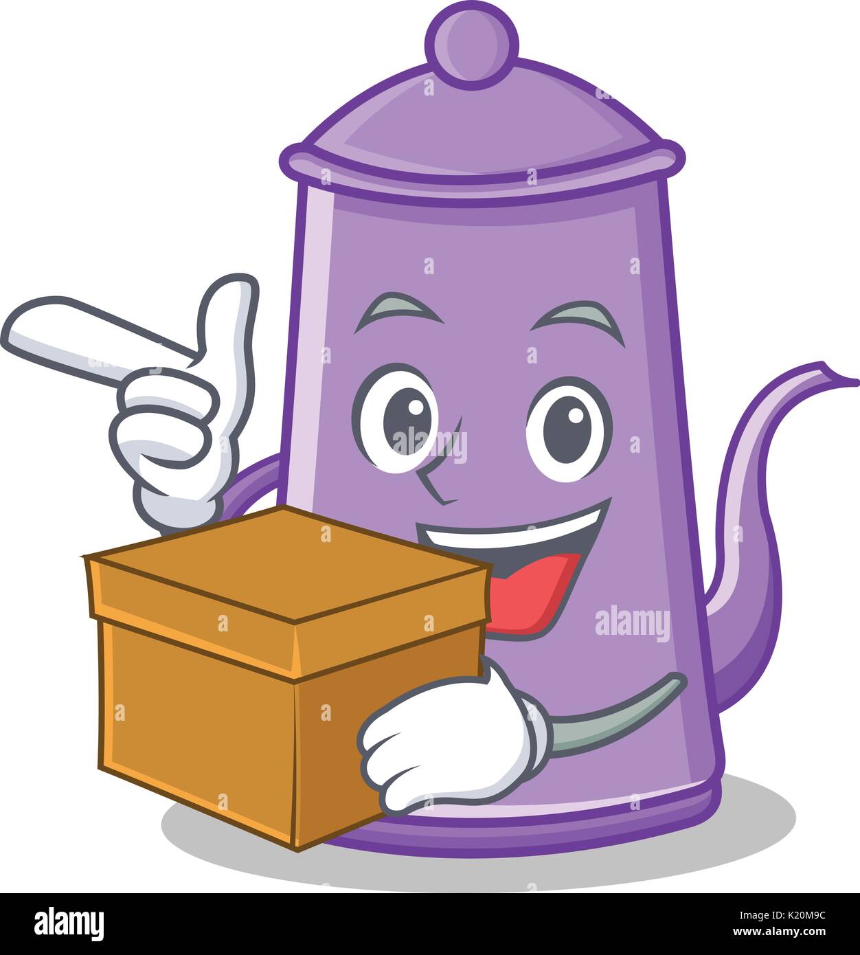 With box purple teapot character cartoon Stock Vector Image & Art - Alamy