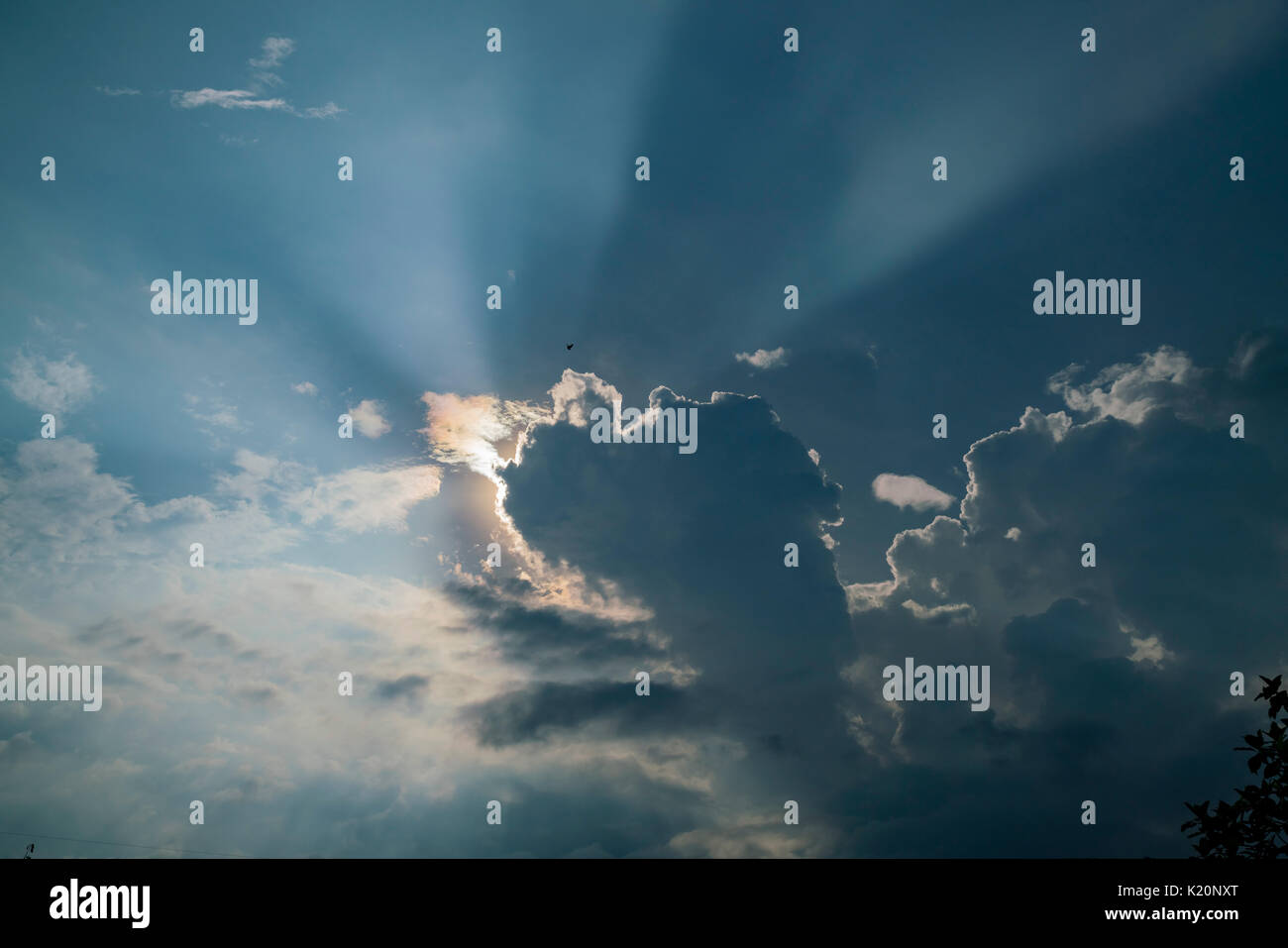 Beautiful sun ray and colorful clouds, saw at Hualien, Taiwan Stock ...