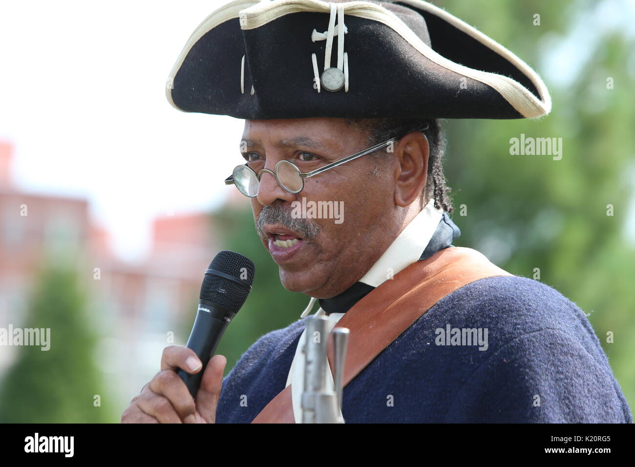 Brooklyn, United States. 27th Aug, 2017. Reenactor Algernon Ward. Green ...