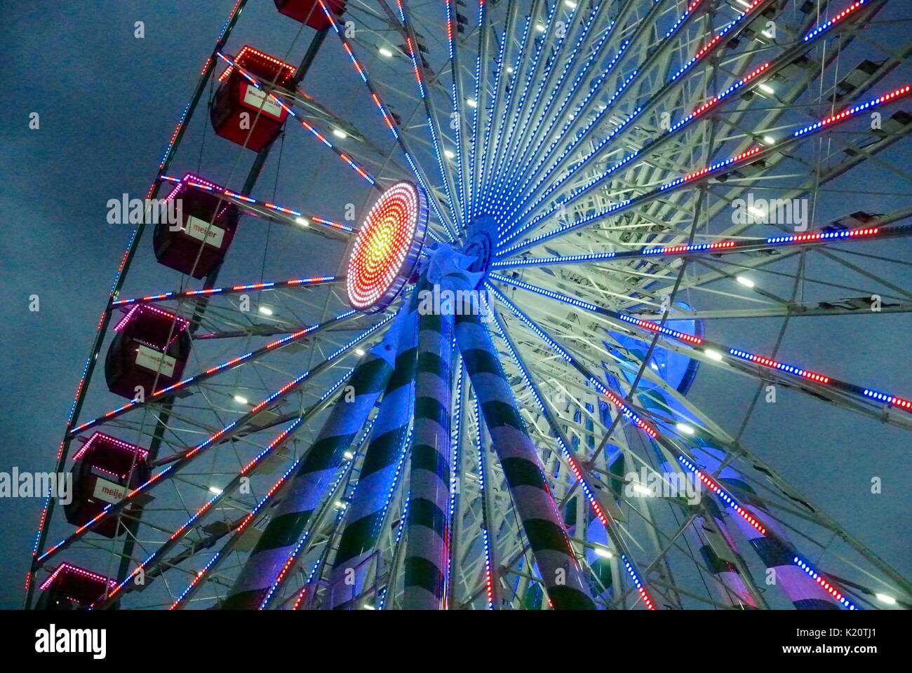Ferris Wheel at Night Stock Photo - Alamy