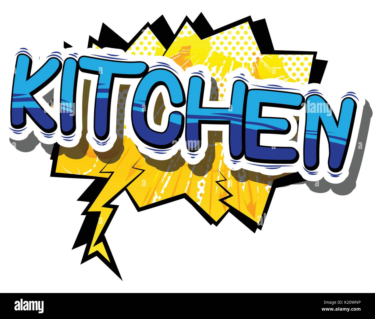 Kitchen - Comic book word on abstract background Stock Vector Image ...