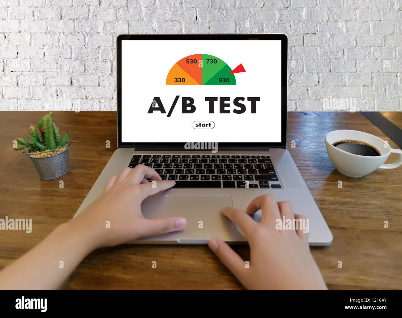 A/B TEST start and A-B comparison. Split testing Stock Photo - Alamy