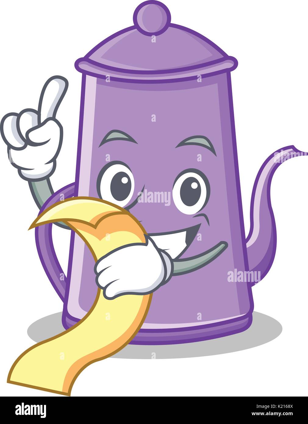 With menu purple teapot character cartoon Stock Vector Image & Art - Alamy