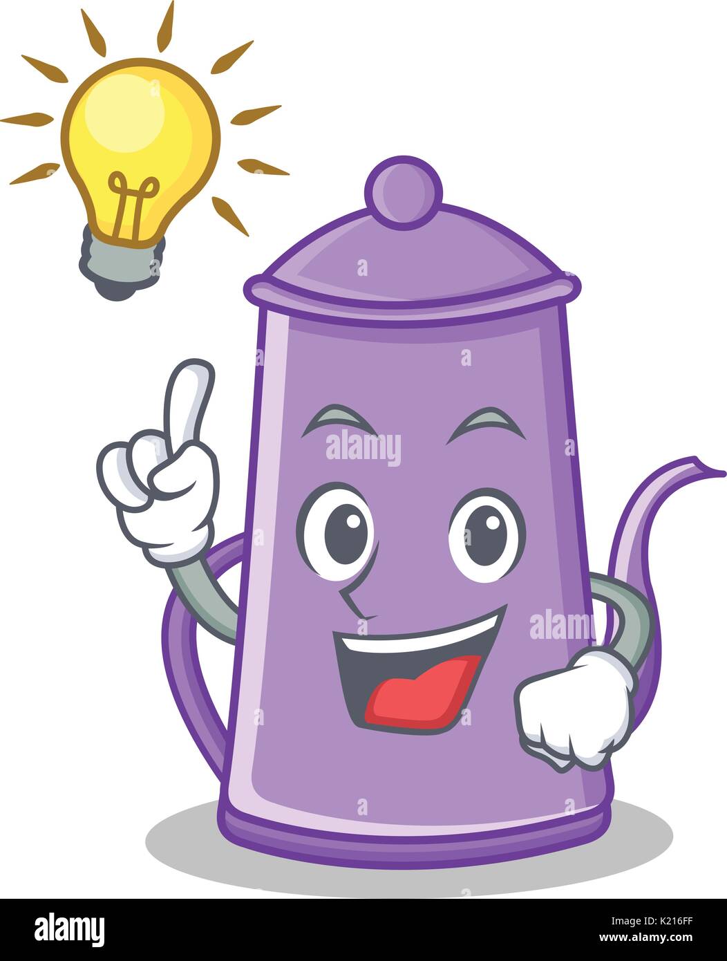 Have ana idea purple teapot character cartoon Stock Vector Image & Art ...