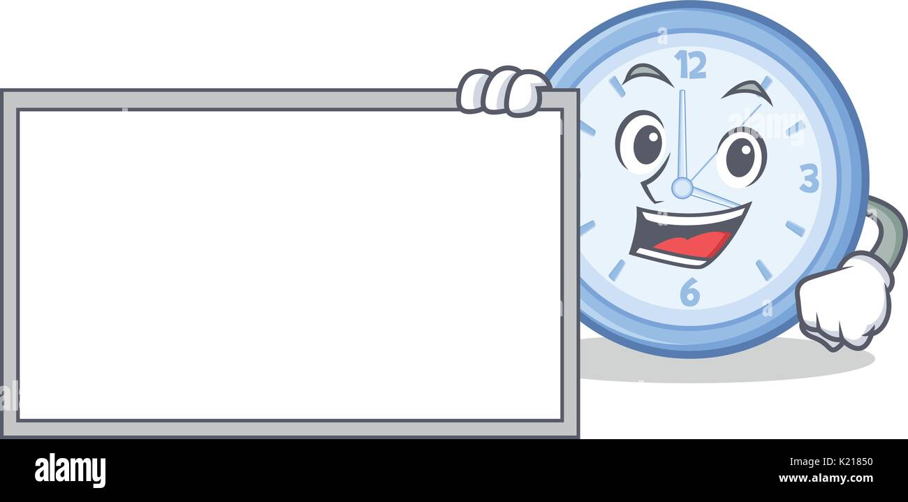 With board clock character cartoon style Stock Vector Image & Art - Alamy