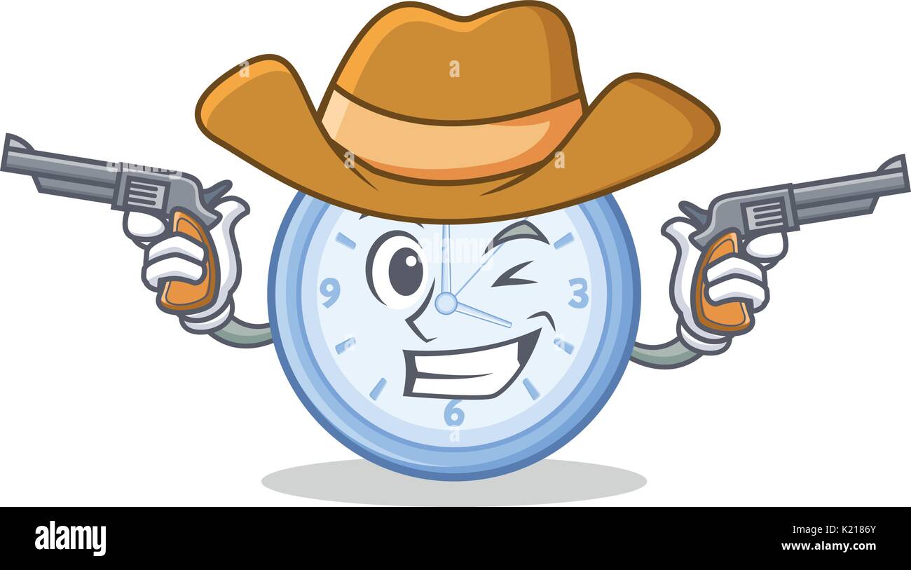 Cowboy clock character cartoon style Stock Vector Image & Art - Alamy