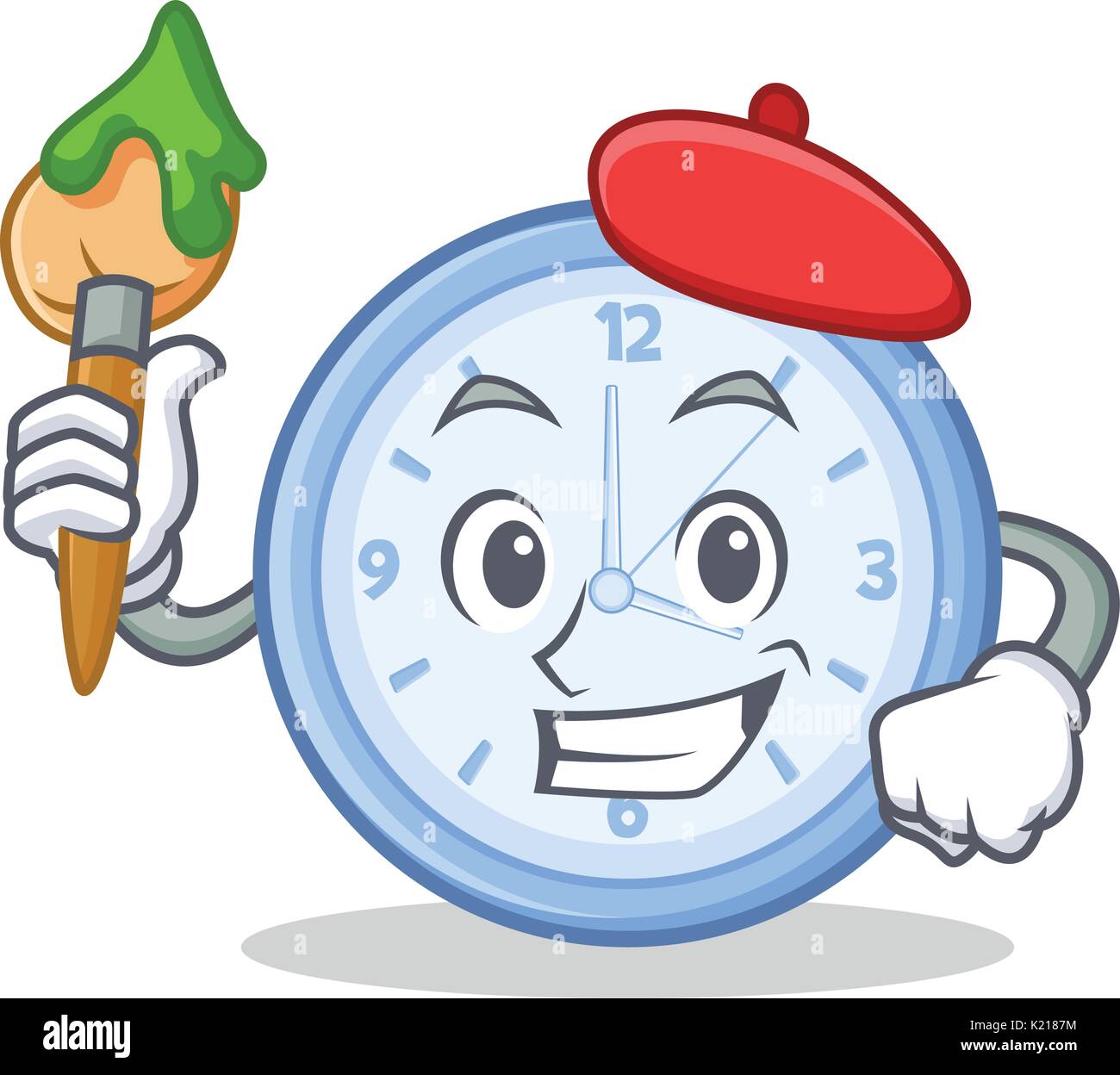 Artist clock character cartoon style Stock Vector Image & Art - Alamy