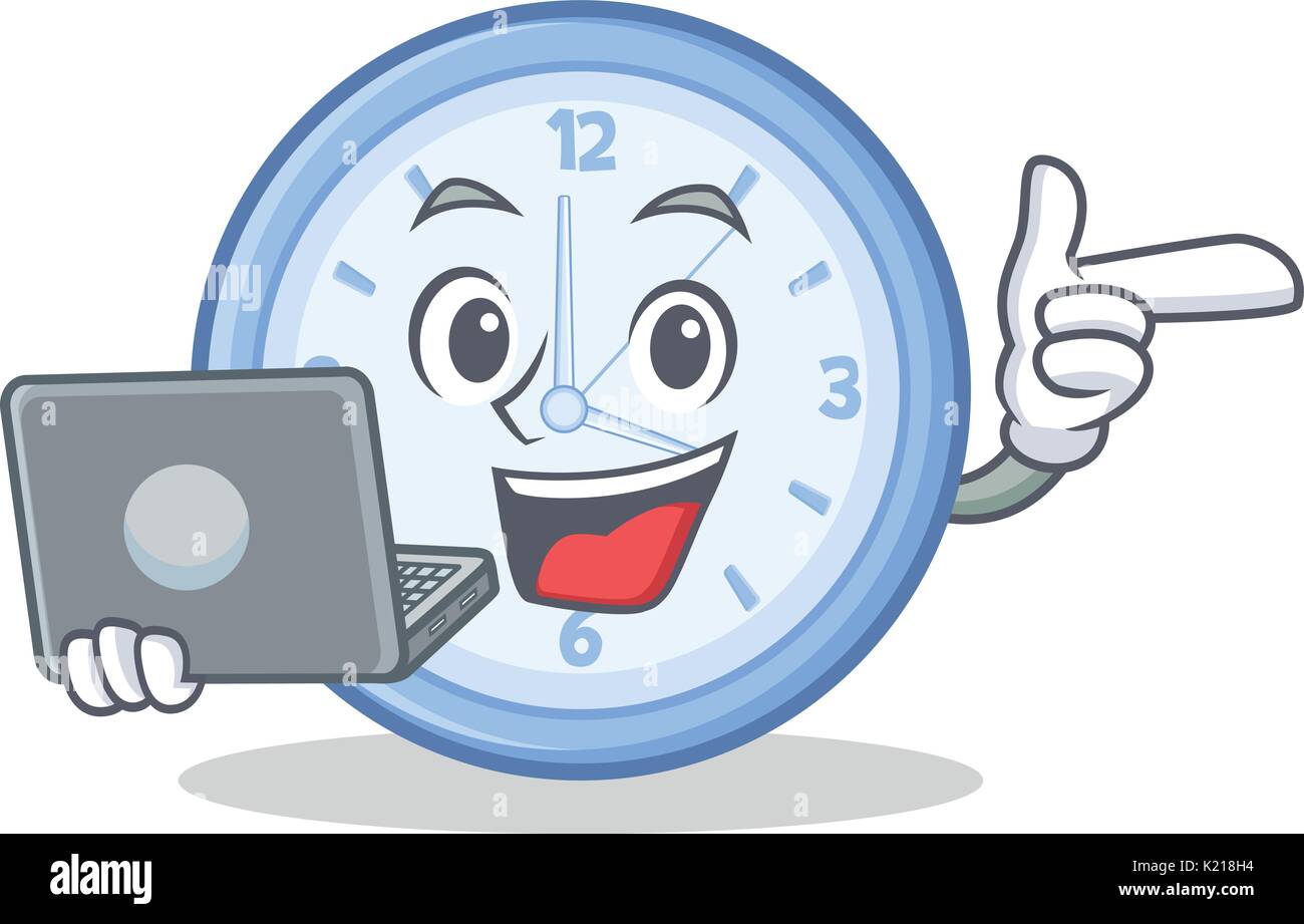 With laptop clock character cartoon style Stock Vector Image & Art - Alamy