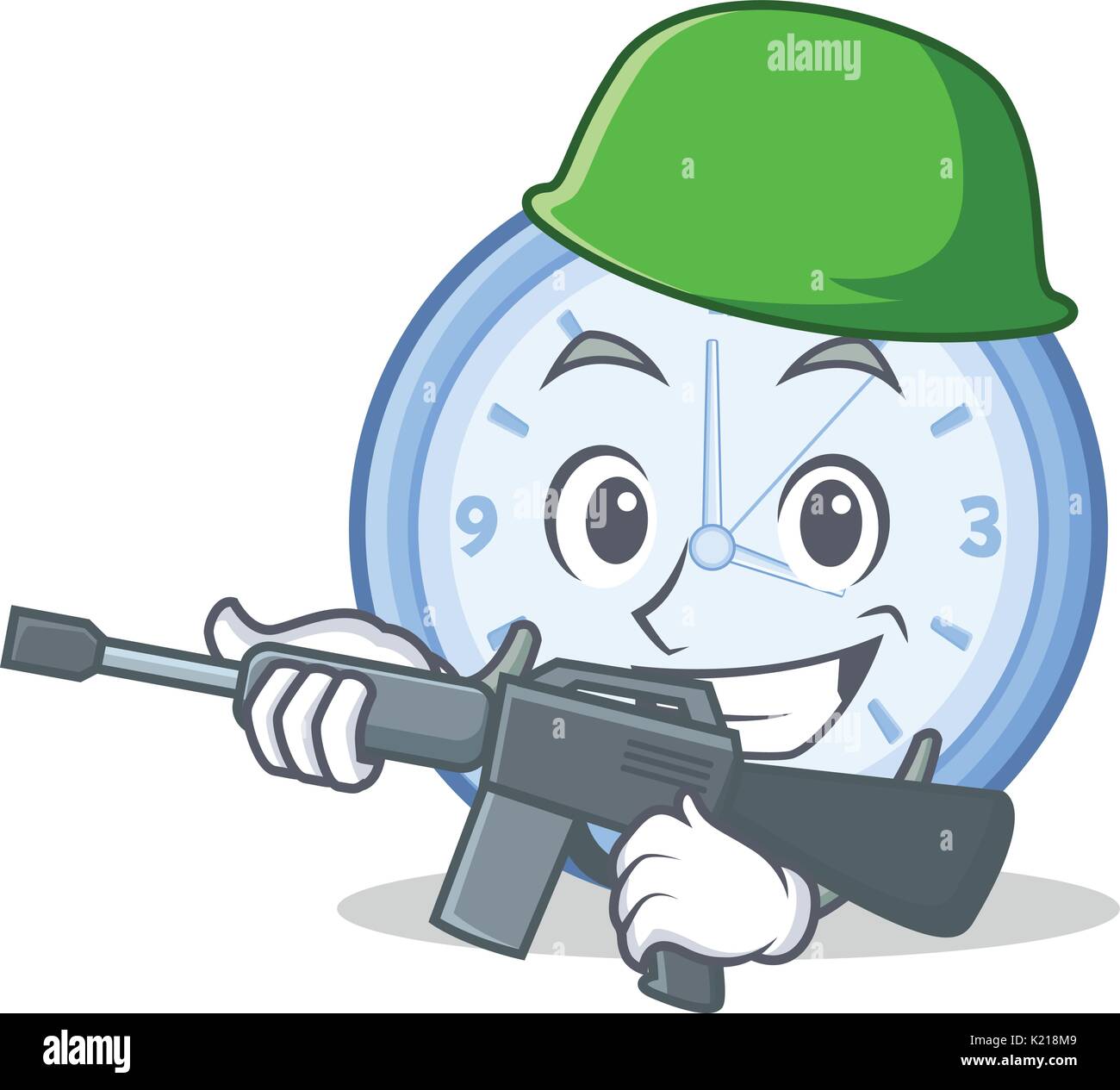 Army clock character cartoon style Stock Vector Image & Art - Alamy