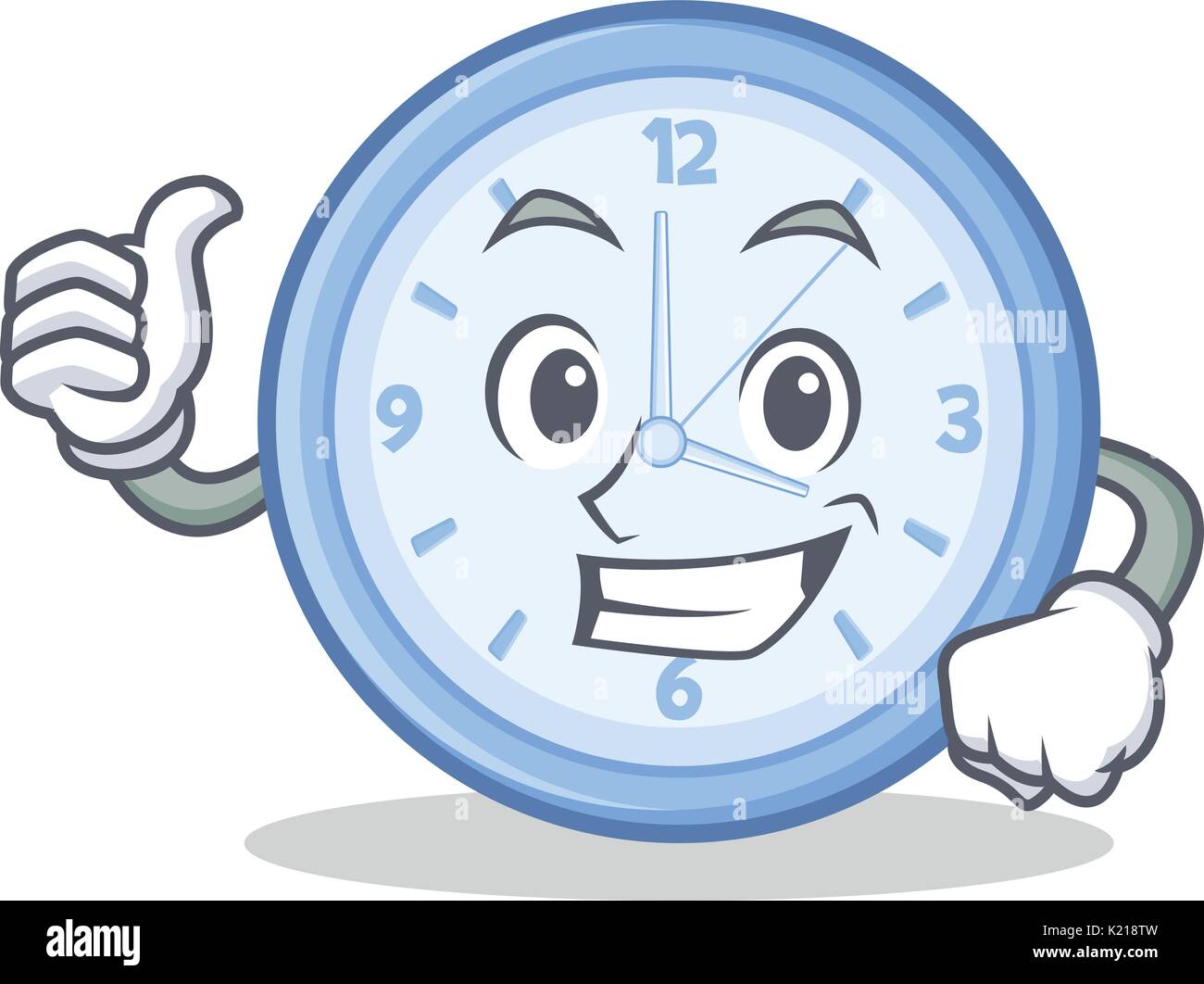 Thumbs up clock character cartoon style Stock Vector Image & Art - Alamy