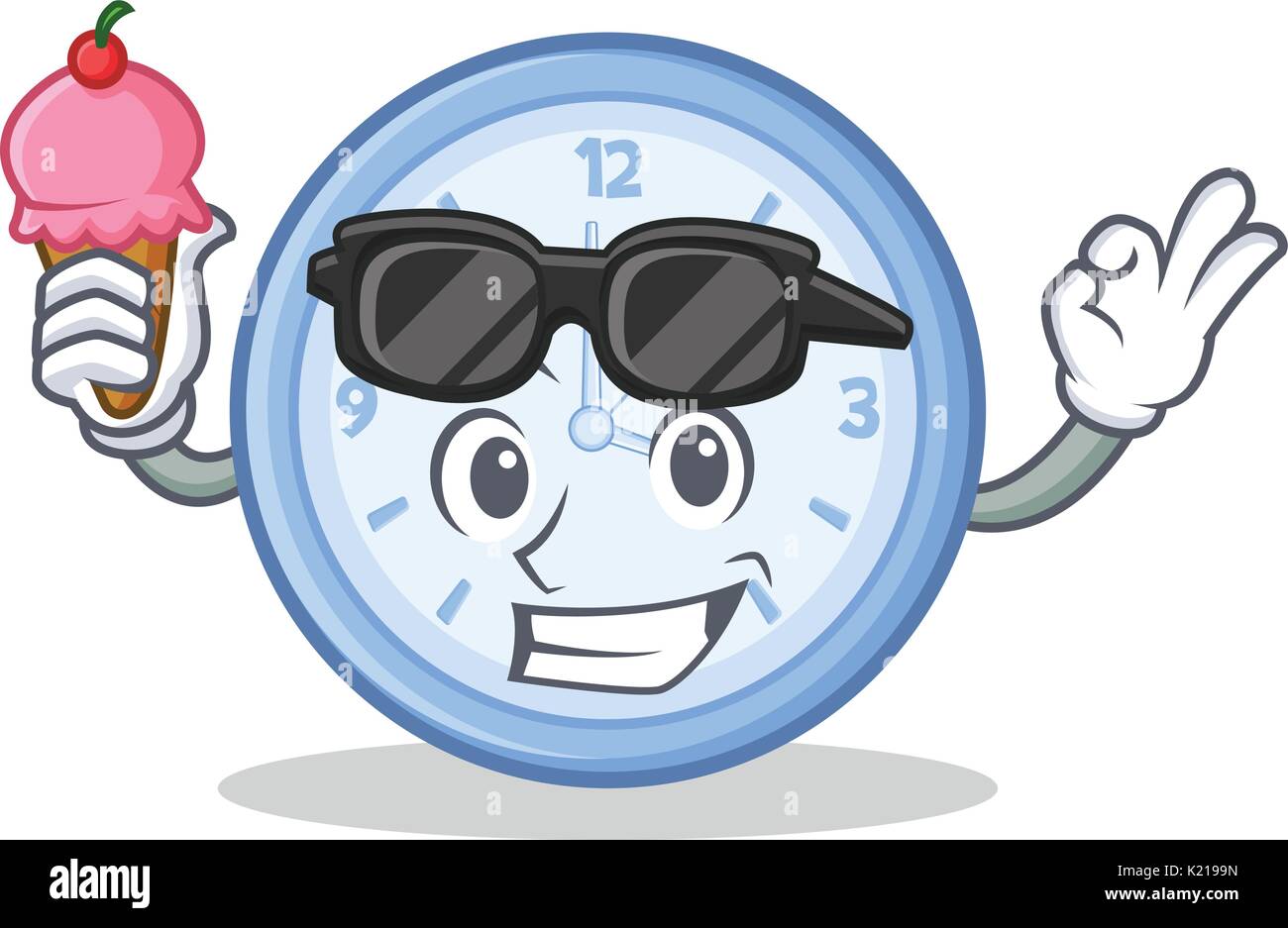 With ice cream clock character cartoon style Stock Vector Image & Art ...