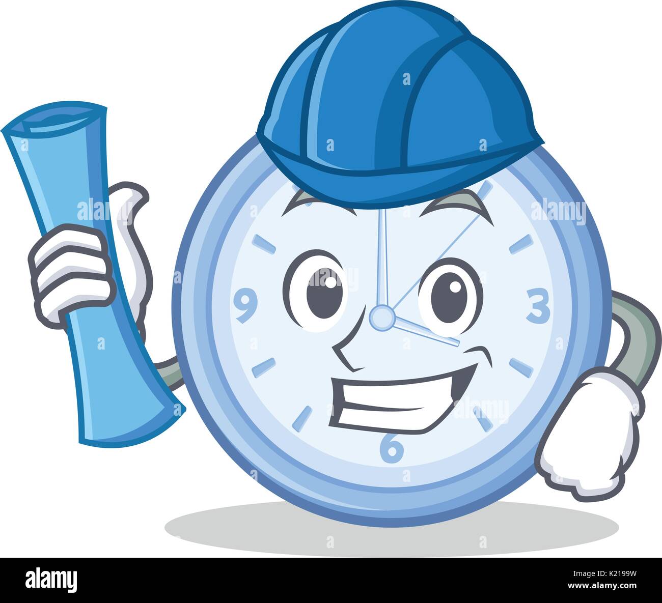 Architect clock character cartoon style Stock Vector Image & Art - Alamy