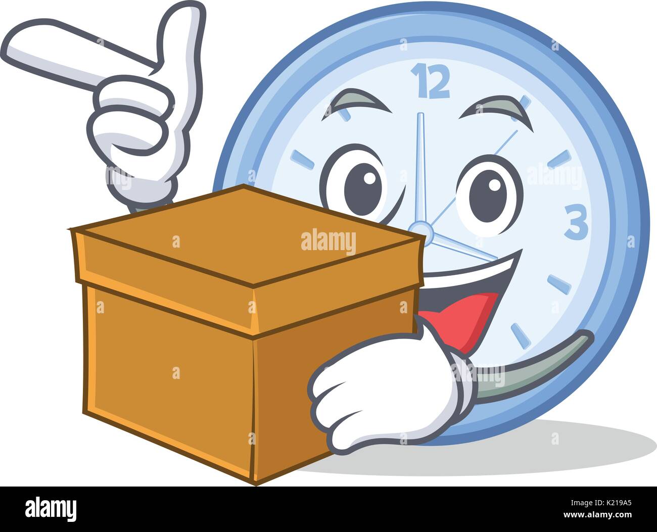 With box clock character cartoon style Stock Vector Image & Art - Alamy