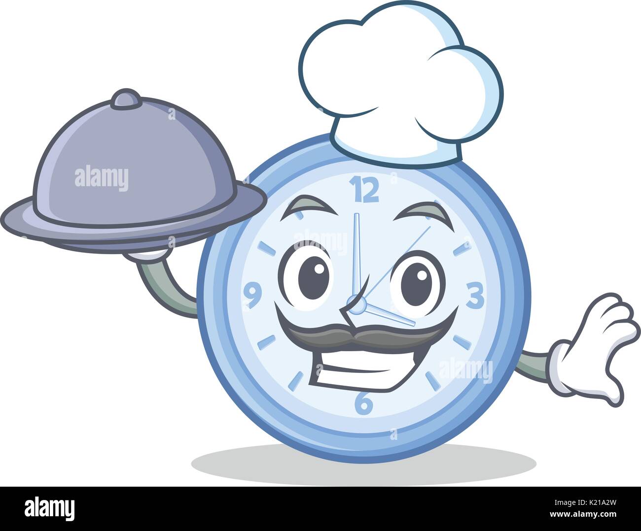 Chef with food clock character cartoon style Stock Vector Image & Art ...