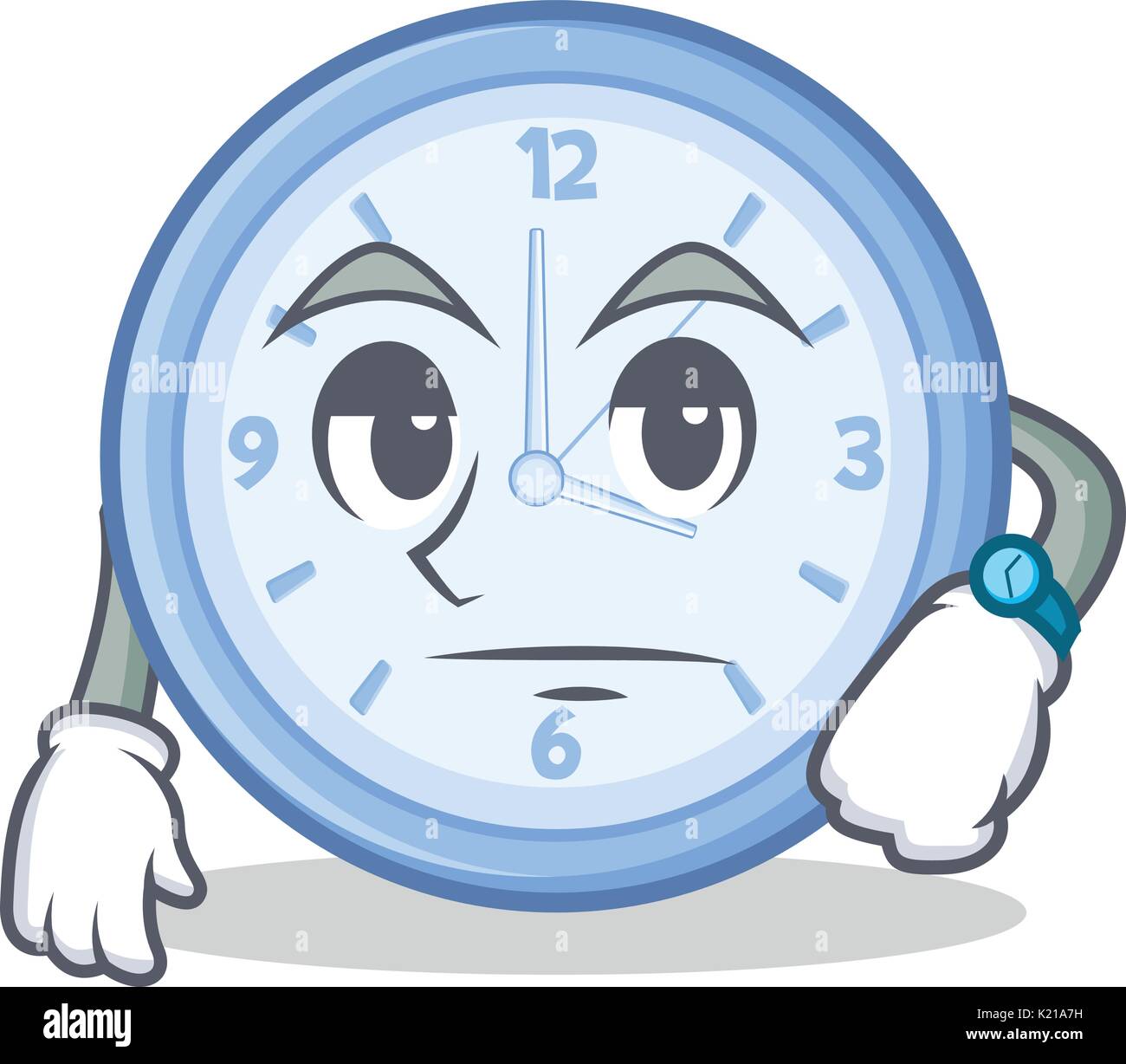 Bored clock character cartoon style Stock Vector Image & Art - Alamy