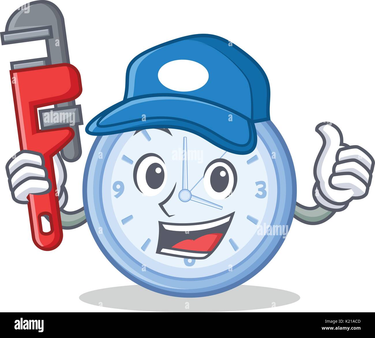 Plumber clock character cartoon style Stock Vector Image & Art - Alamy