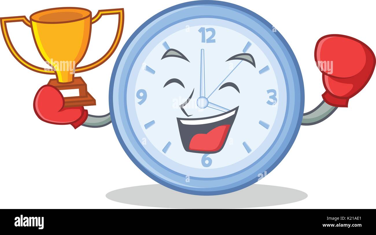 Boxing winner clock character cartoon style Stock Vector Image & Art ...