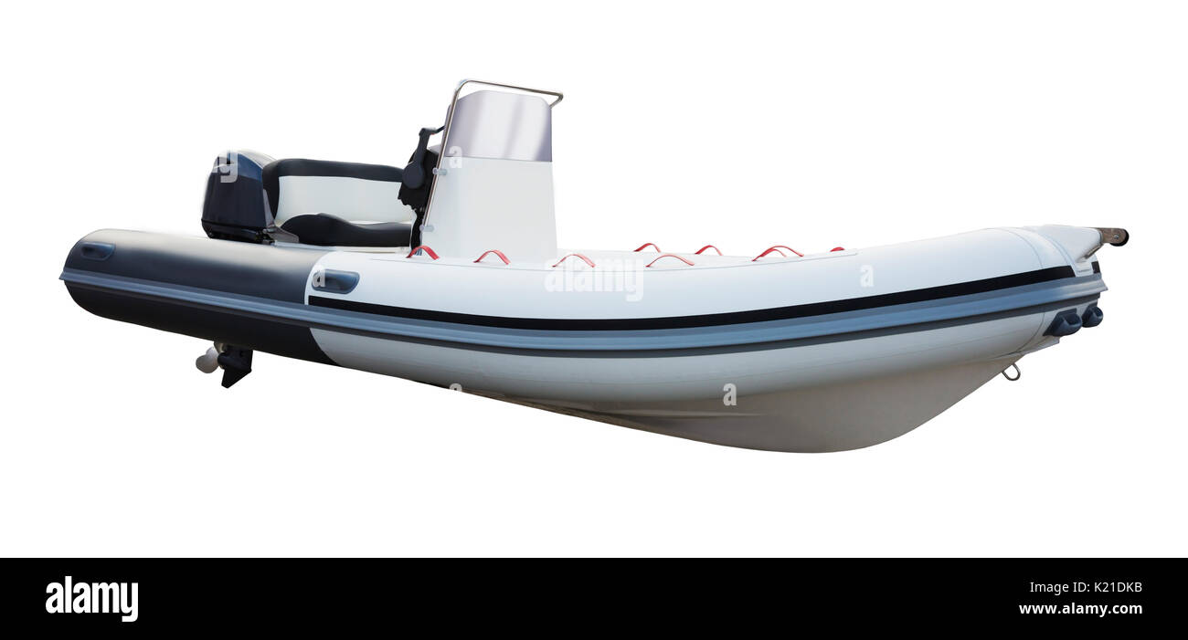 Modern motor-launch isolated on white close up Stock Photo - Alamy