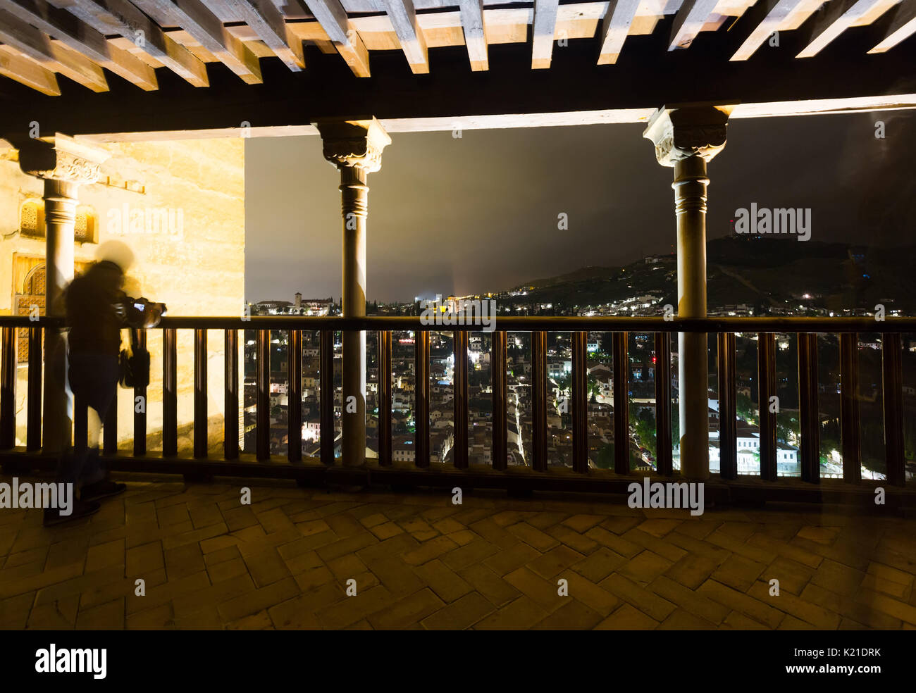 night view of Granada from terrace of Alhambra. Spain Stock Photo - Alamy