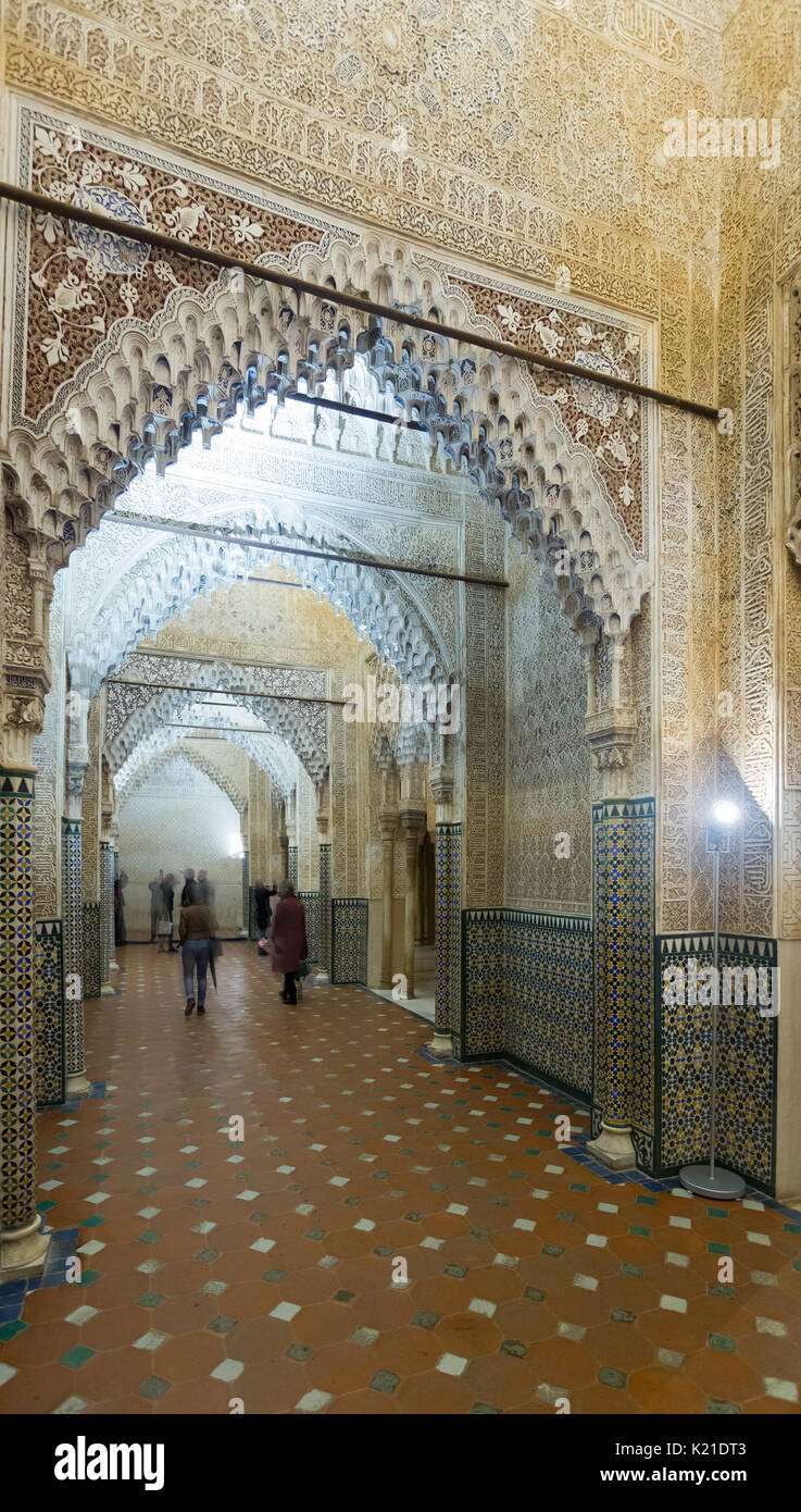 Gallery of Court of the Lions, example of Islamic Moorish architecture ...