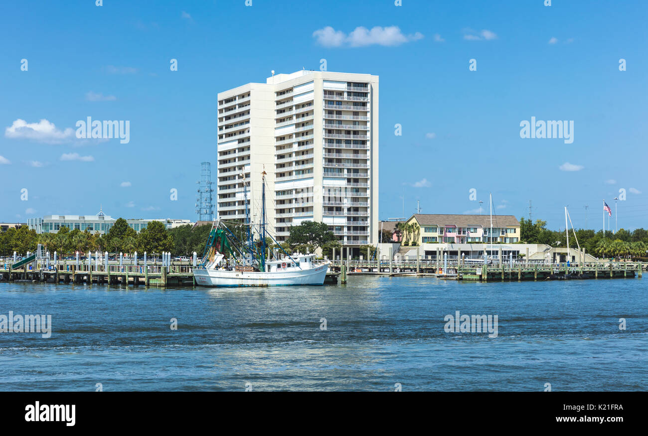 A view of Charleston Harbor Docks in Charleston, South Carolina, USA ...