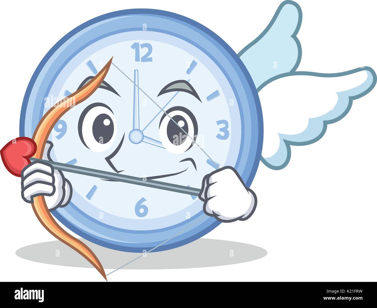 Cupid clock character cartoon style vector illustration Stock Vector ...