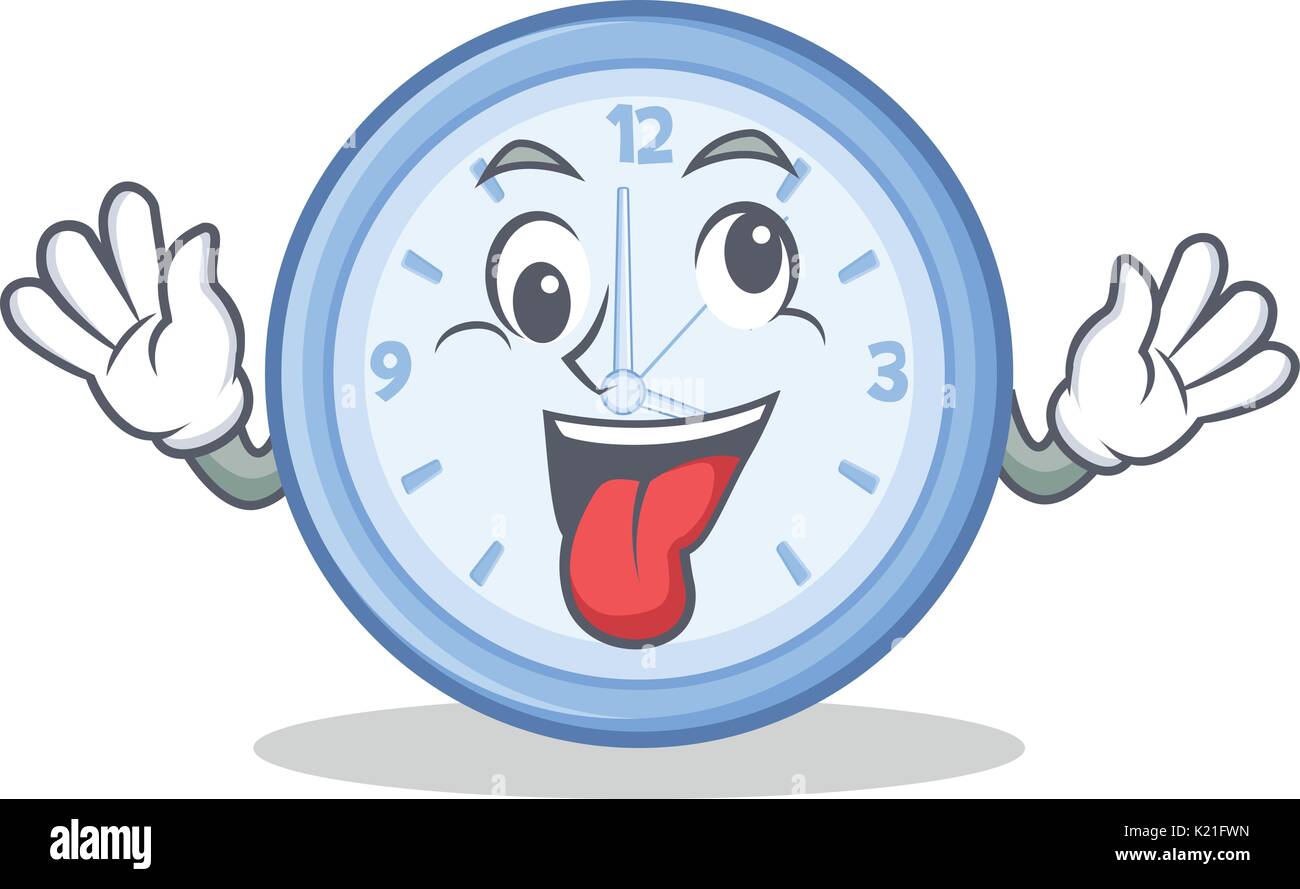 Crazy clock character cartoon style vector illustration Stock Vector ...