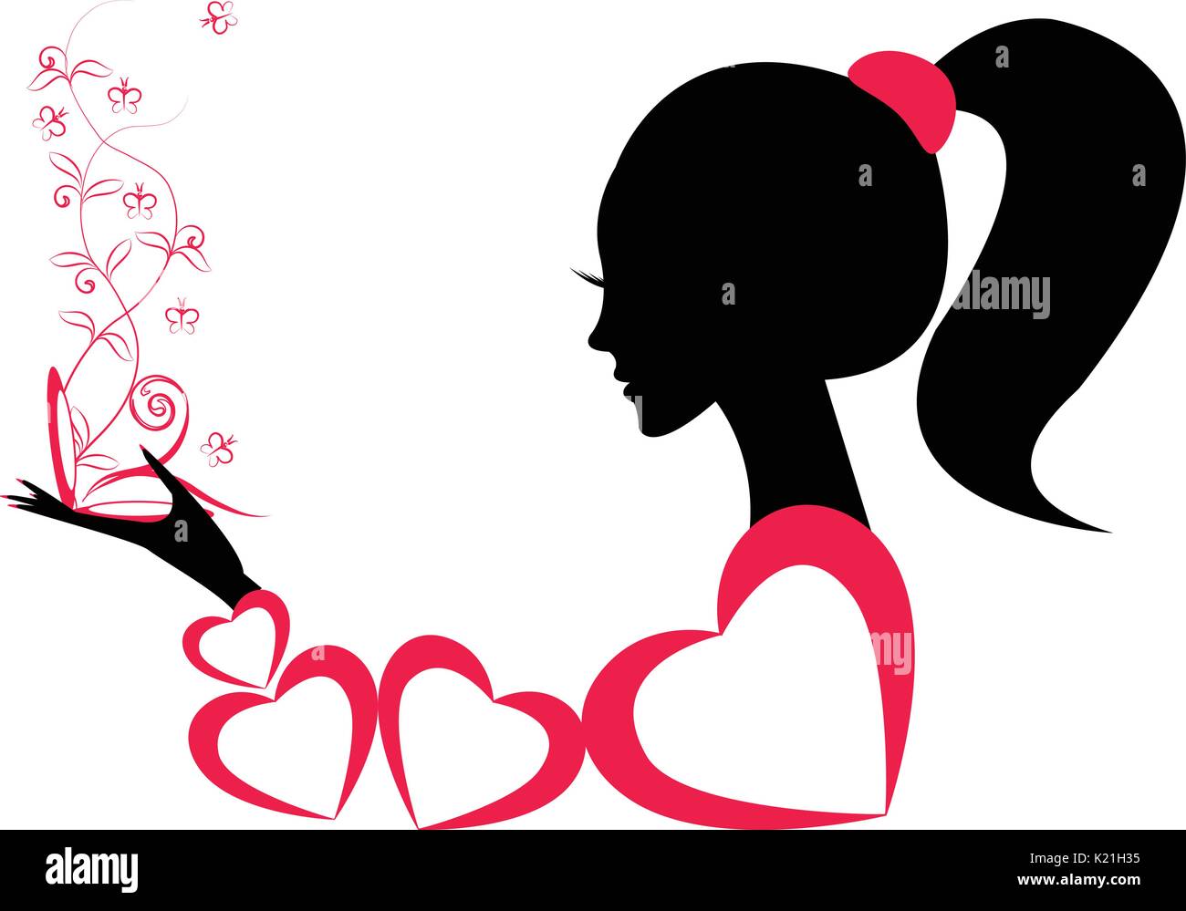Profile of a girl or a woman. vector Stock Vector Image & Art - Alamy