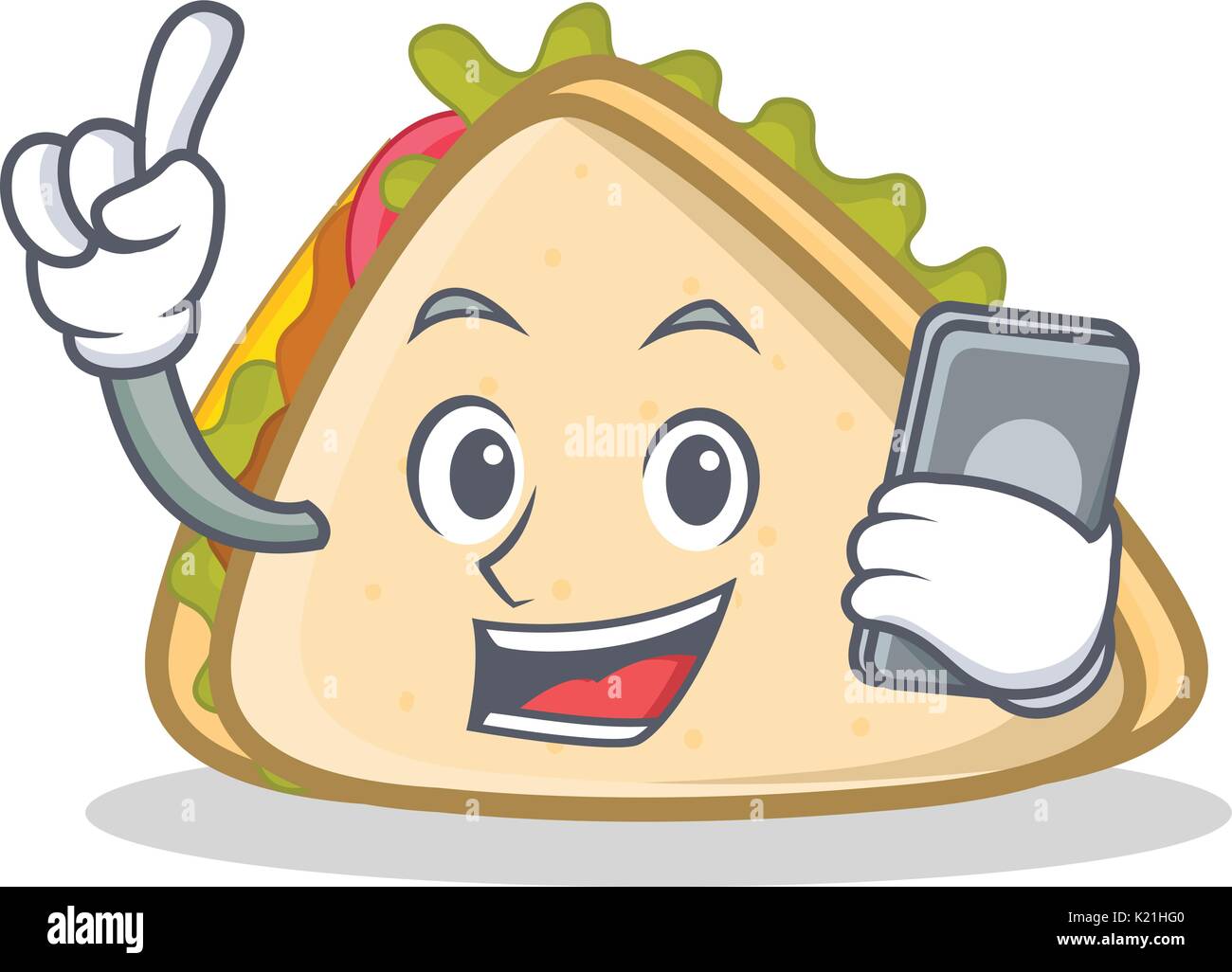 With phone sandwich character cartoon style vector art Stock Vector ...