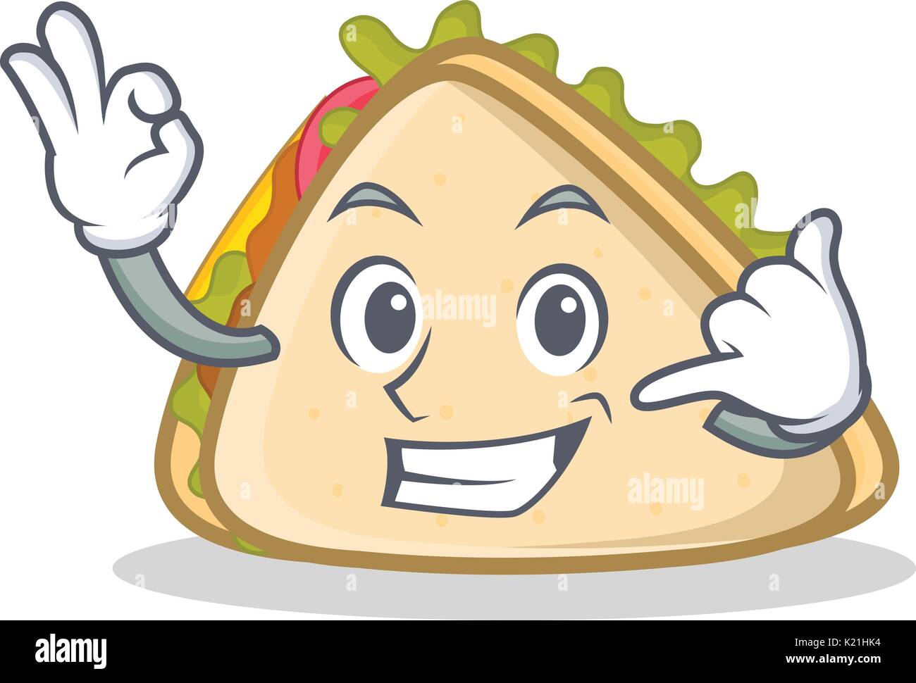 Call me sandwich character cartoon style vector illustration Stock ...