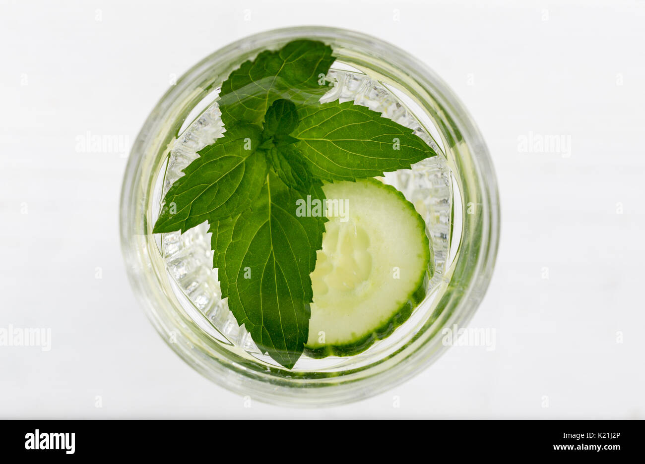 fat burning detox water with cucumber, lemon and mint Stock Photo - Alamy