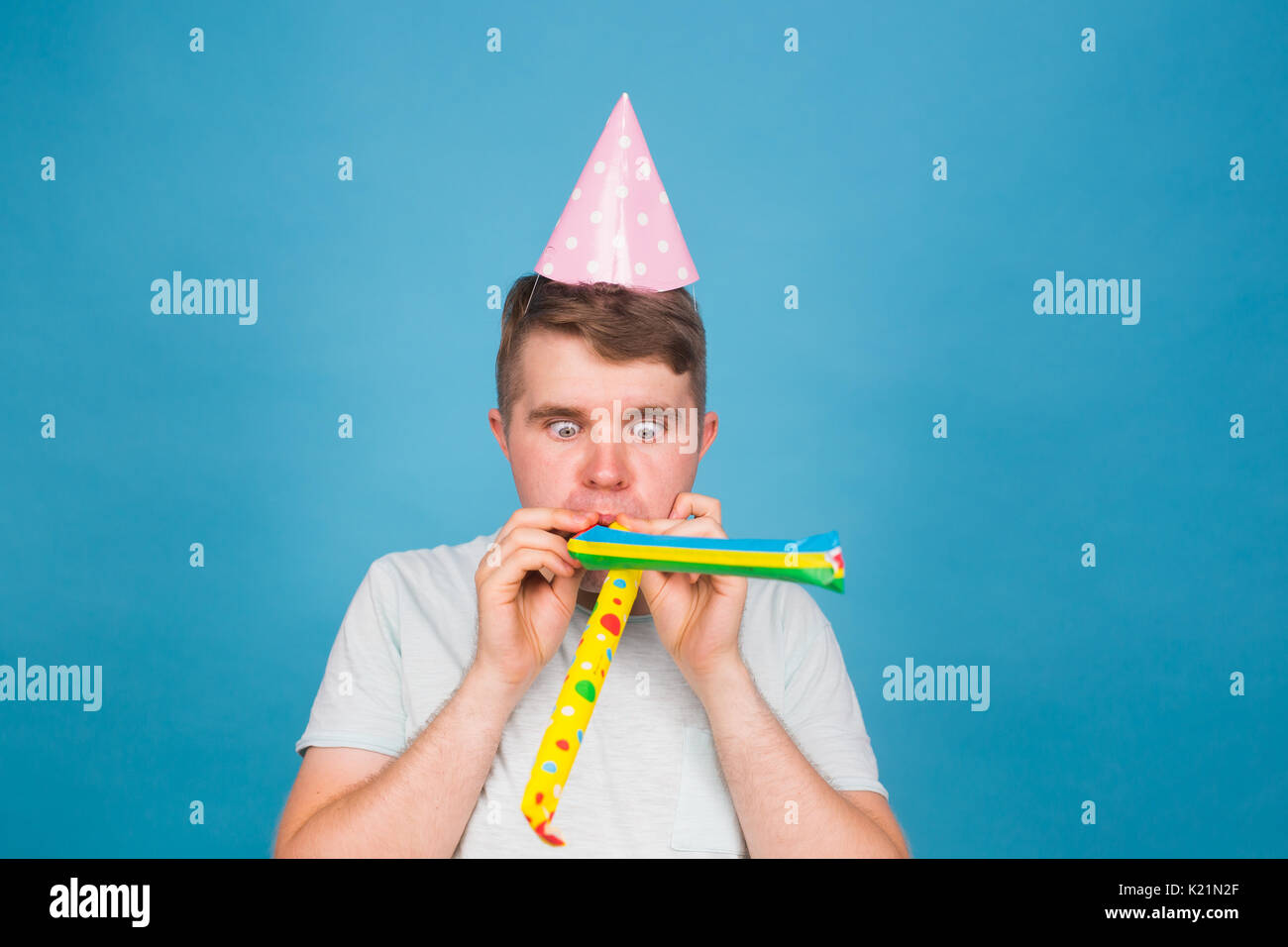 fool crazy man. happy expression. April fools day concept Stock Photo ...