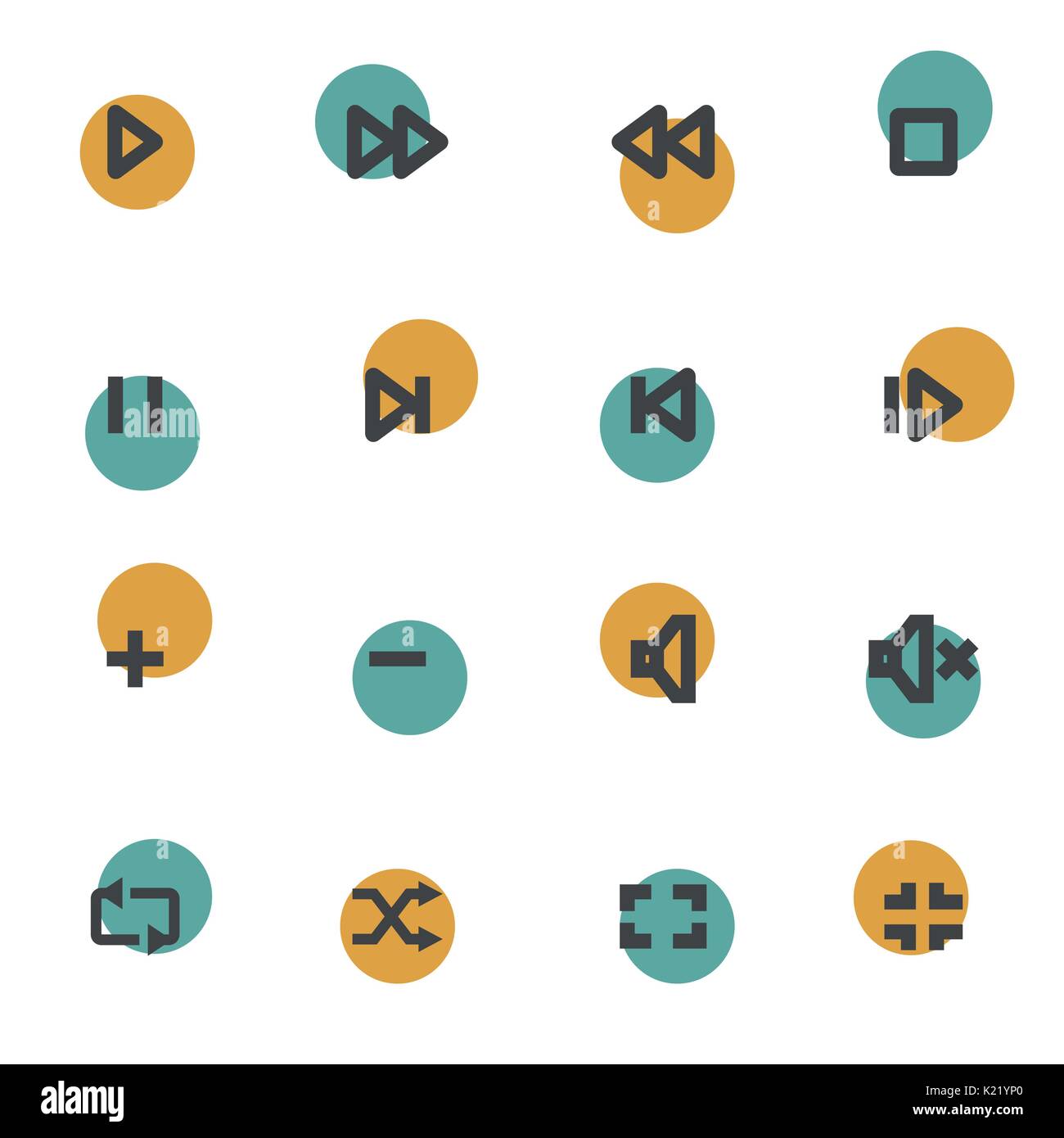 Media player icons Stock Vector Images - Alamy