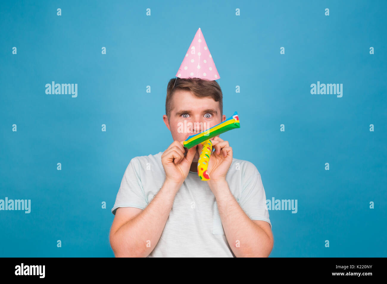 fool crazy man. happy expression. April fools day concept Stock Photo ...