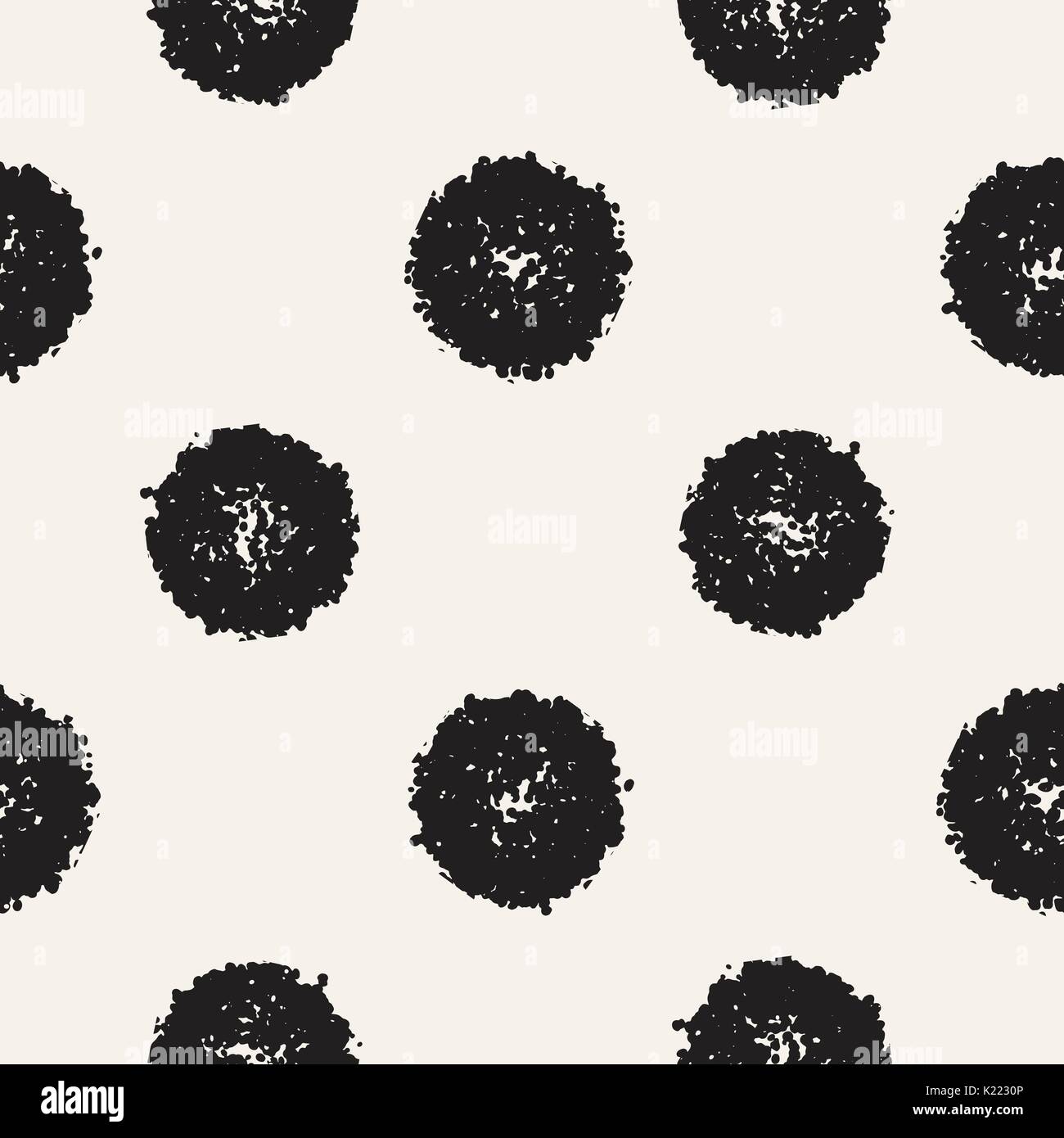 Grungy vector pattern with scattered circle shapes. Seamless texture ...