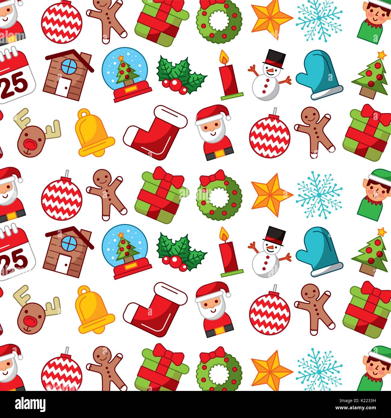 christmas icons pattern background Stock Vector Image & Art - Alamy